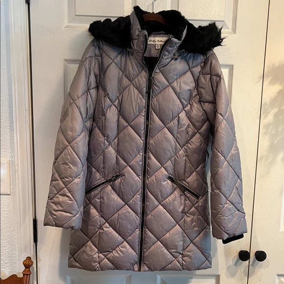 Sebby Collection | Jackets & Coats | Stylish Womens Silver Puffer Coat ...